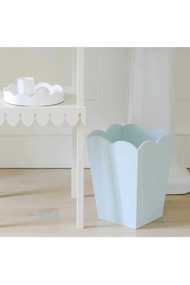 Powder Blue Lacquer Scallop Waste Bin – Carrie Dunham