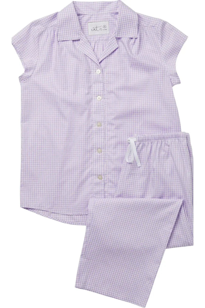 Lavender Classic Gingham Luxe Pima Capri Pajama Set – Carrie Dunham