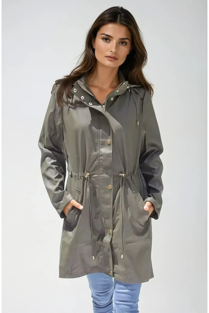Avocado Green Hooded Serena Raincoat – Carrie Dunham
