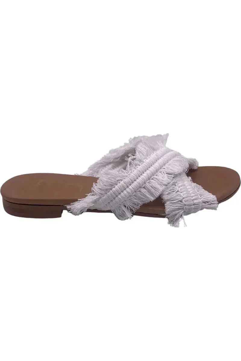 White Linen Meredith Sandals – Carrie Dunham