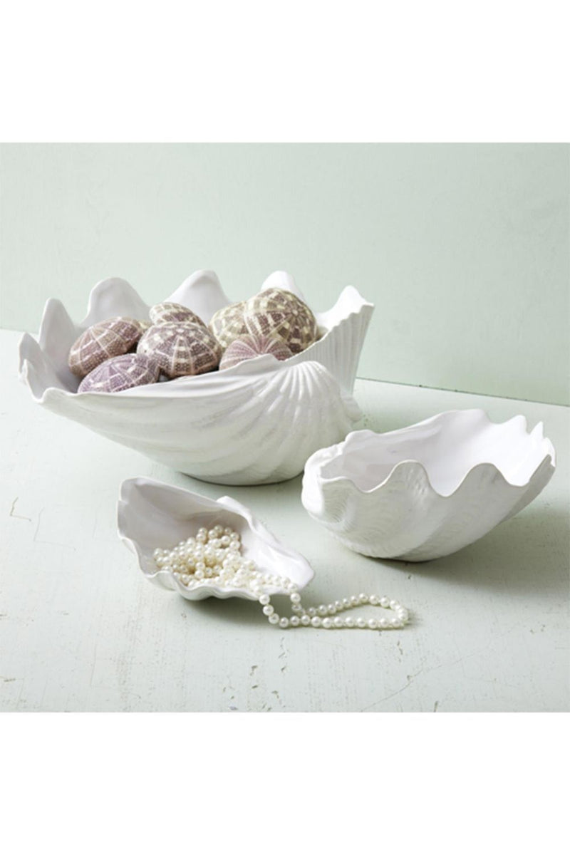 White Ceramic Clam Shell - Small – Carrie Dunham