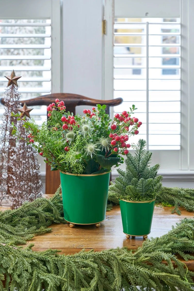 Forest Green Round Cachepot Planter – Carrie Dunham