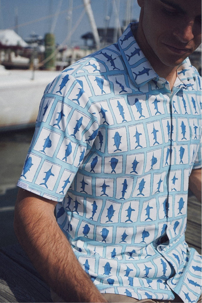 Men's Blue On The Line Boatyard Button Down Shirt – Carrie Dunham