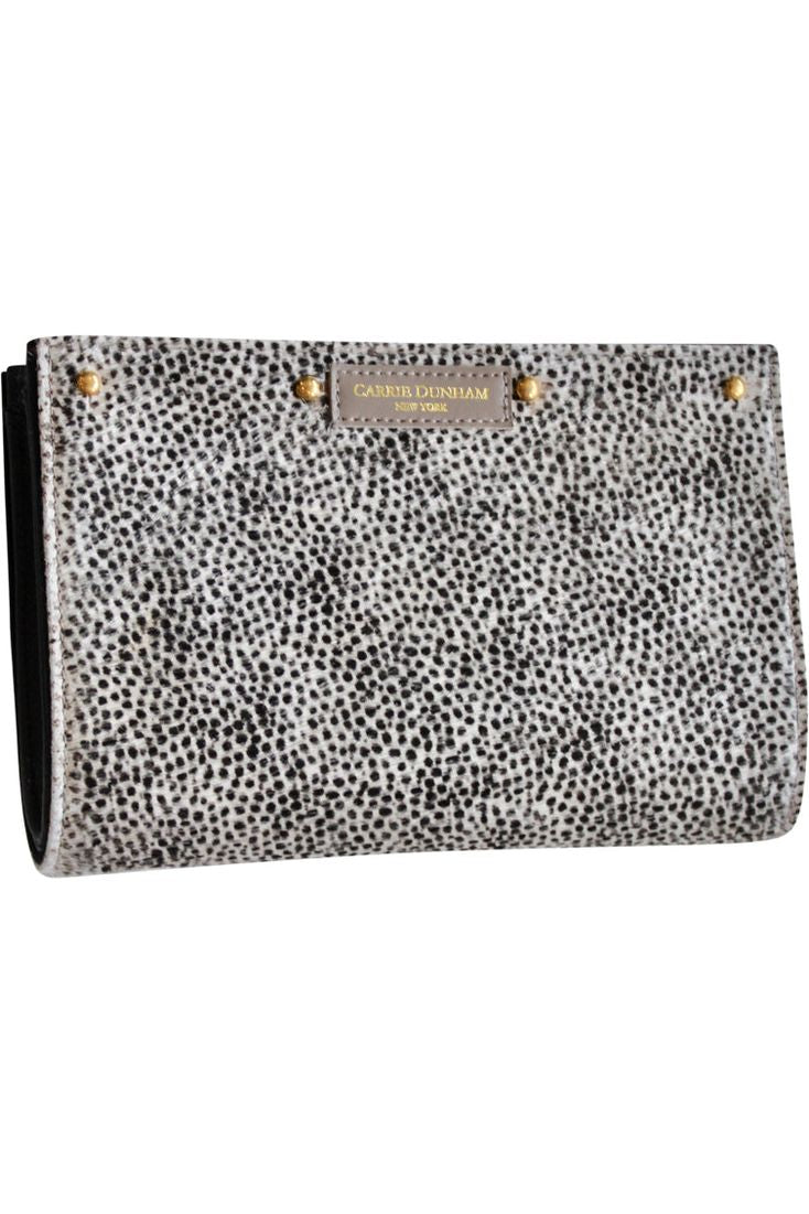 Lizzie Reversible Clutch Cover: Black & White Pom Pom Hair on Hide to ...